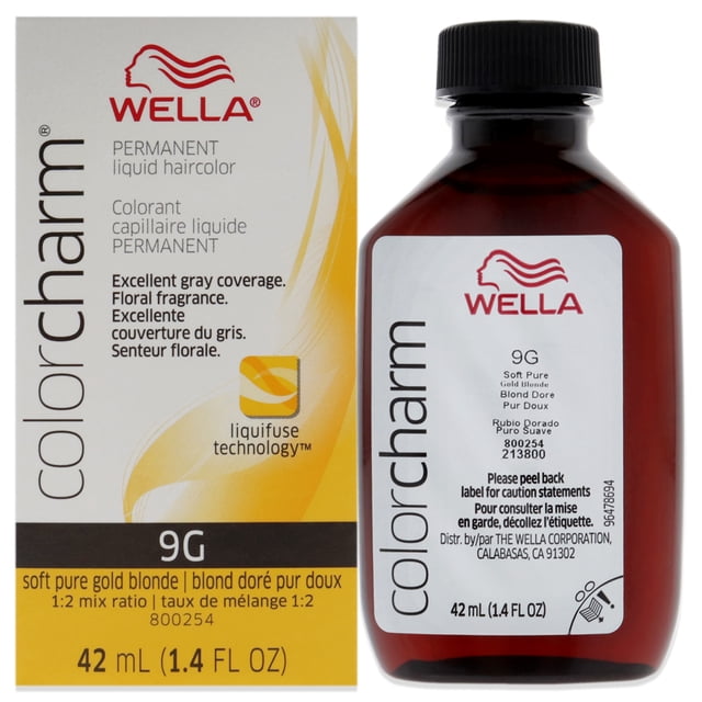 Wella Color Charm Permanent Liquid Haircolor - 9G Soft Pure Gold Blonde ...