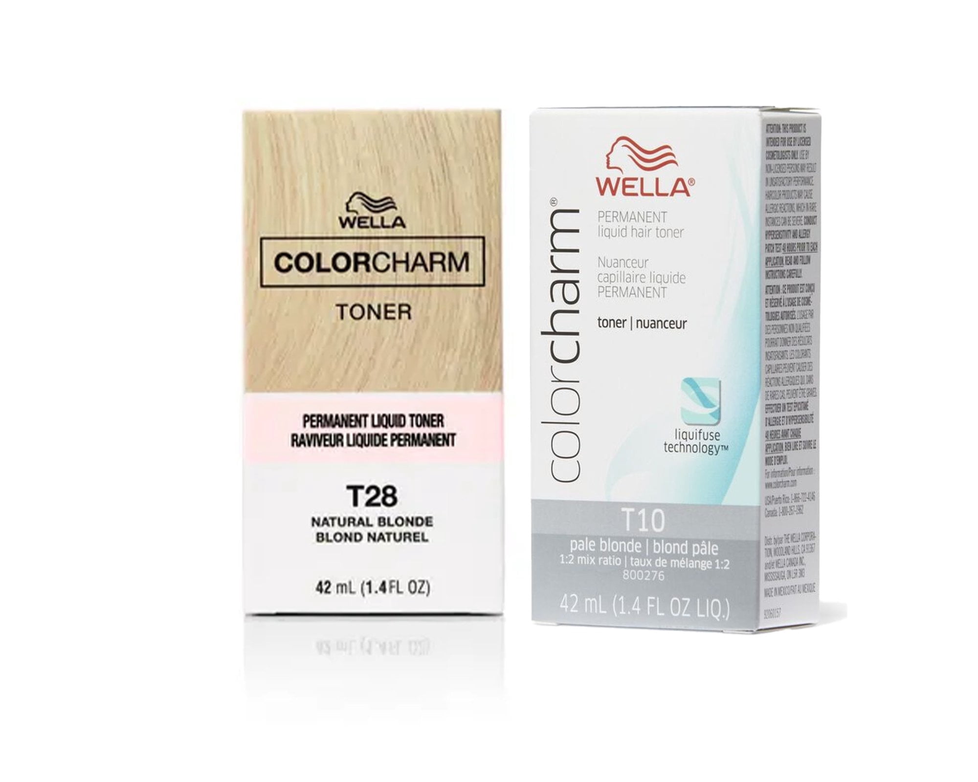 Wella Color Charm Permanent Liquid Toner - T10 Pale Blonde & T28 ...