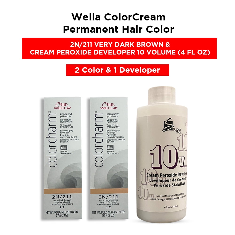 Wella Color Cream Permanent Gel Hair Color - 2 oz ( 2N/211 Very Dark ...