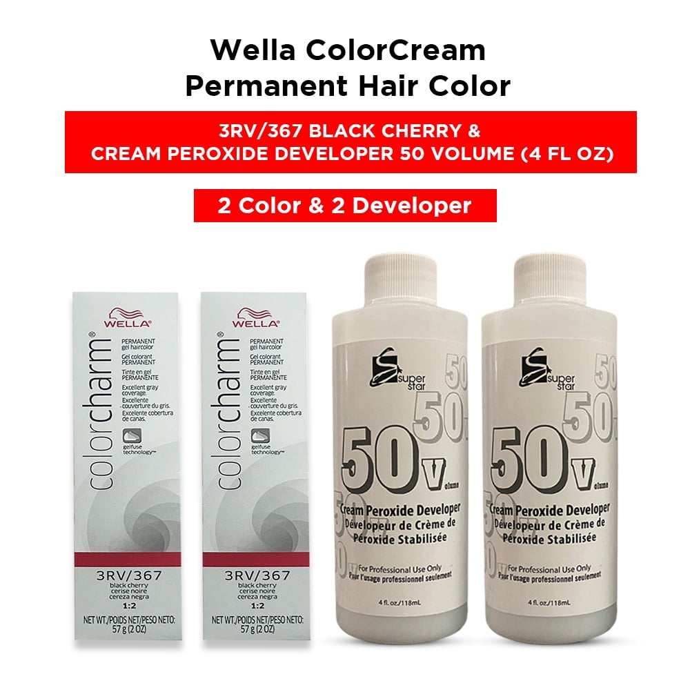 Wella Color Cream Permanent Gel Hair Color - 2 oz ( 3RV/367 Black ...
