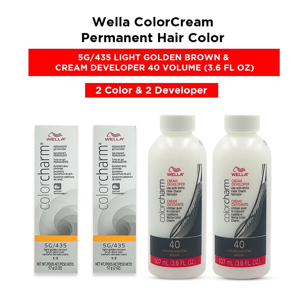Wella Color Cream Permanent Gel Hair Color - 2 oz ( 5G/435 Light Golden ...