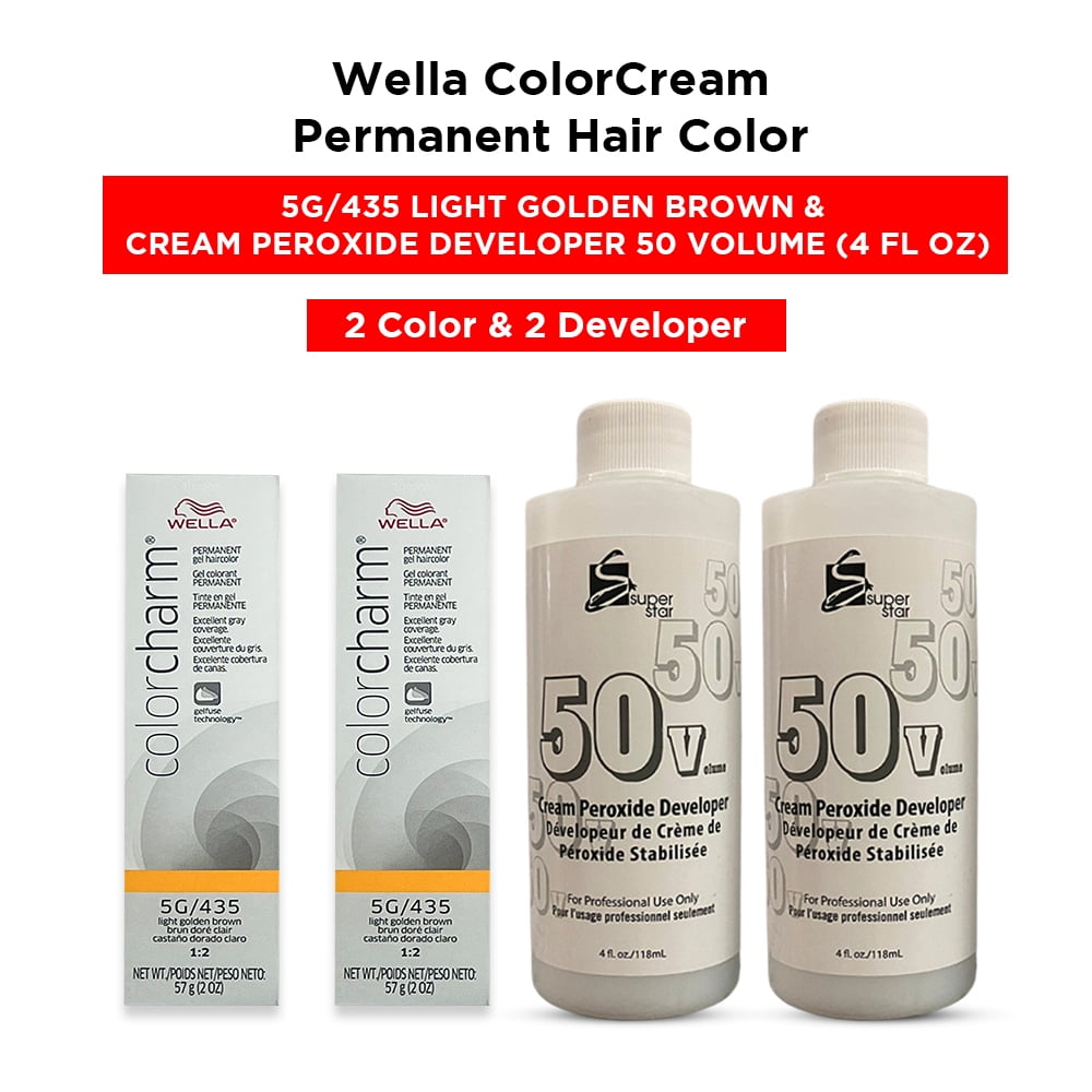 Wella Color Cream Permanent Gel Hair Color - 2 oz ( 5G/435 Light Golden ...