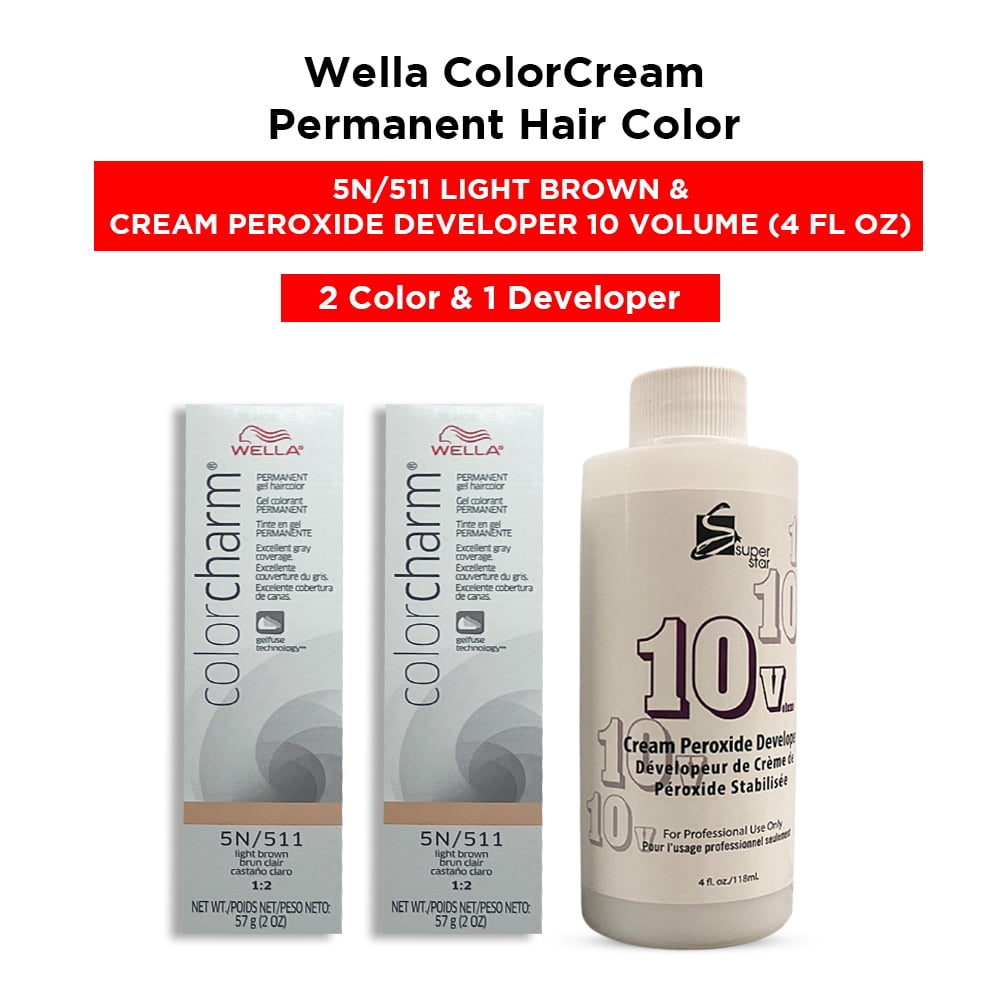 Wella Color Cream Permanent Gel Hair Color - 2 oz ( 5N/511 Light Brown ...