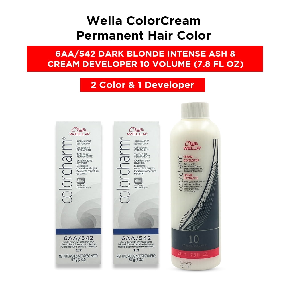 Wella Color Cream Permanent Gel Hair Color - 2 oz ( 6AA/542 Dark Blonde ...