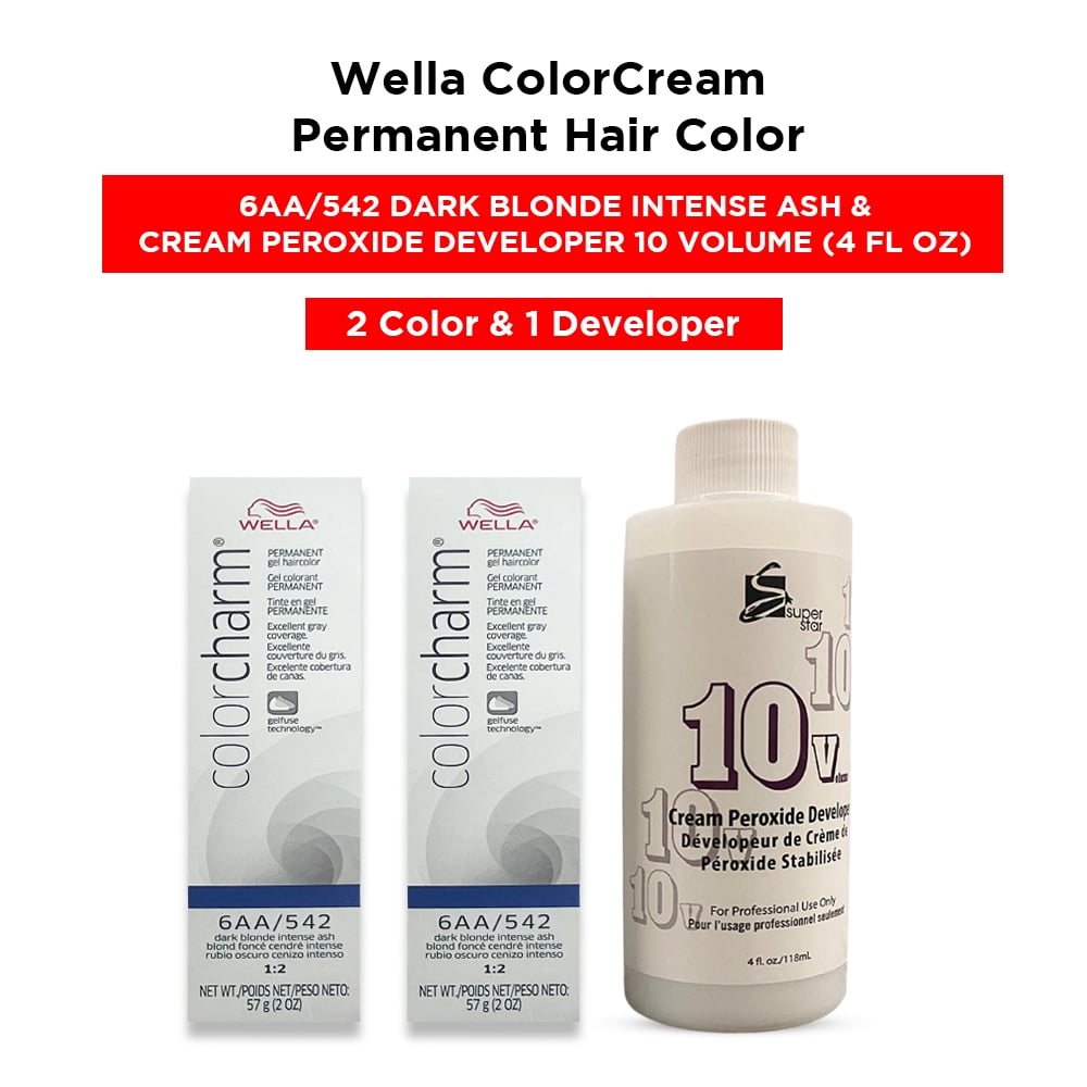 Wella Color Cream Permanent Gel Hair Color - 2 oz ( 6AA/542 Dark Blonde ...