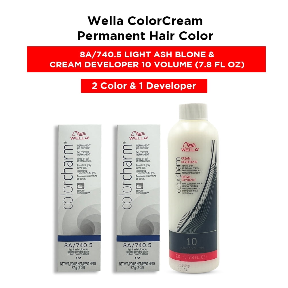 Wella Color Cream Permanent Gel Hair Color - 2 oz ( 8A/740.5 Light Ash ...