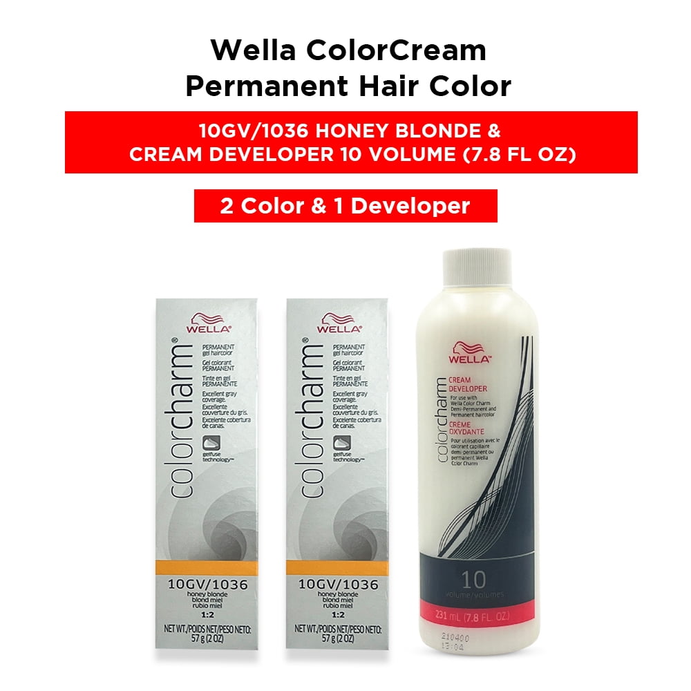 Wella Color Cream Permanent Gel Hair Color - 2 oz ( 10GV/1036 Honey ...