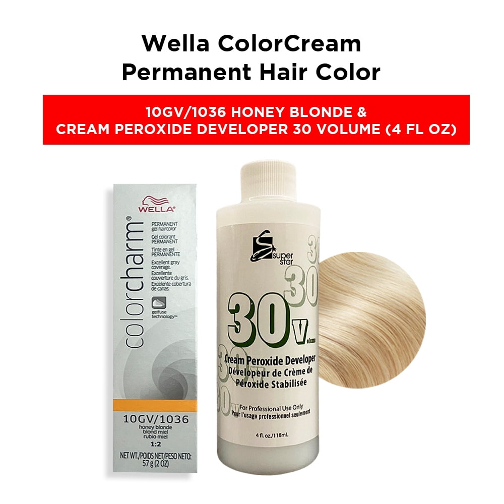 Wella Color Cream Permanent Gel Hair Color - 2 oz ( 10GV/1036 Honey ...