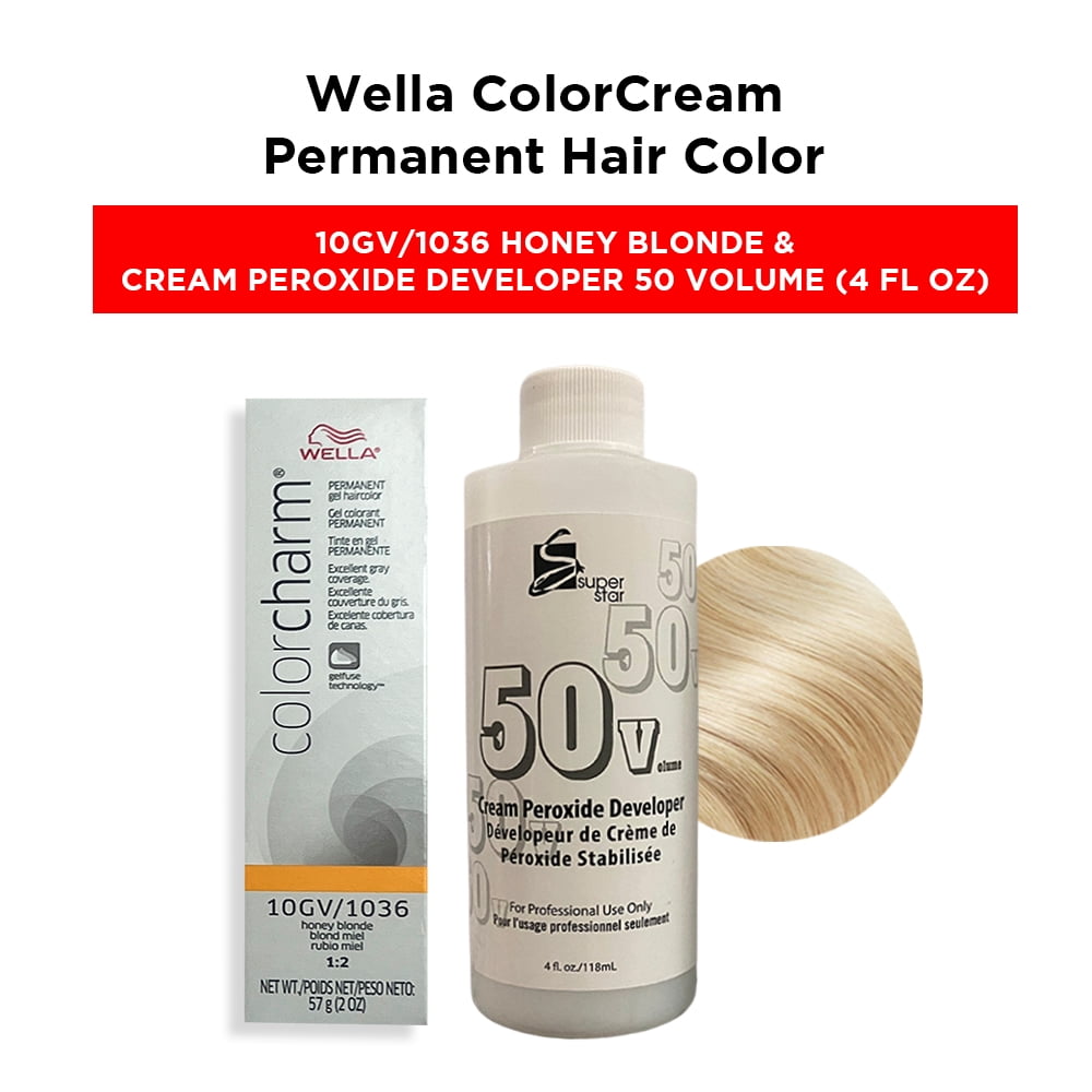 Wella Color Cream Permanent Gel Hair Color - 2 oz ( 10GV/1036 Honey ...