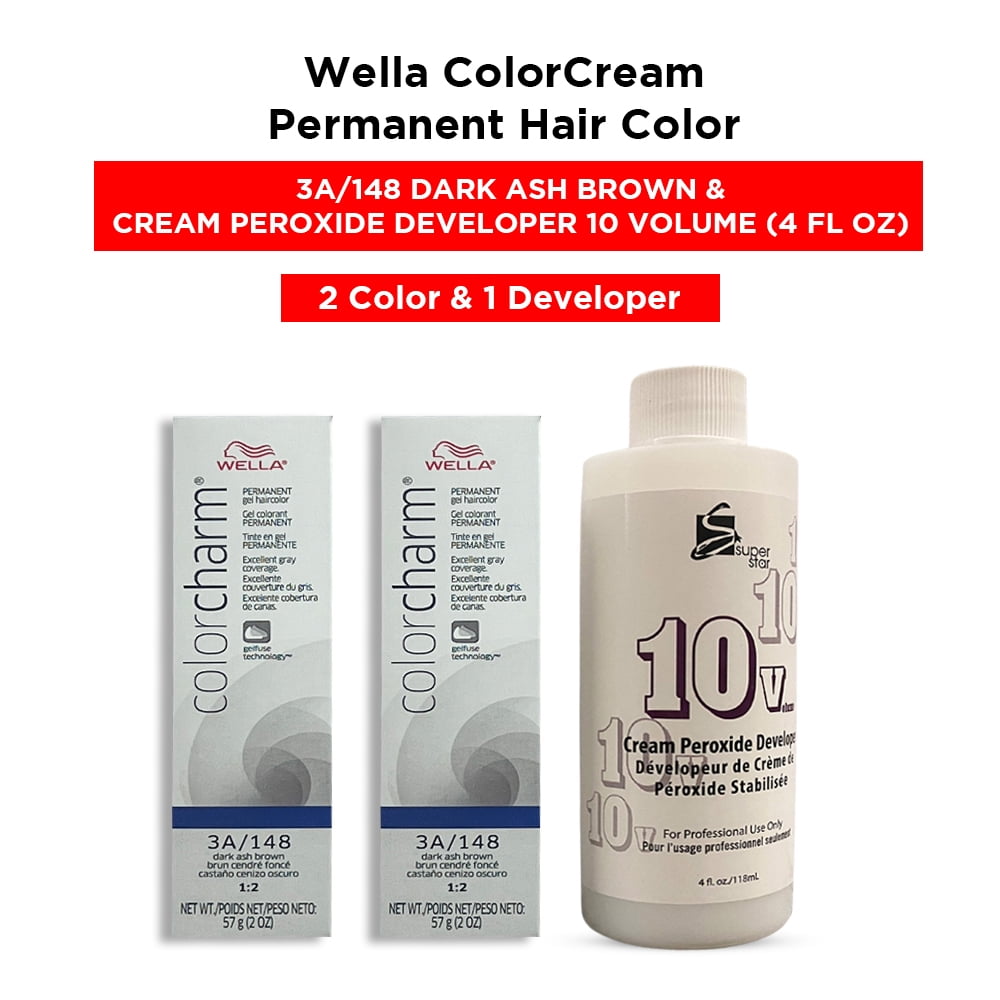 Wella Color Cream Permanent Gel Hair Color - 2 oz ( 3A/148 Dark Ash ...