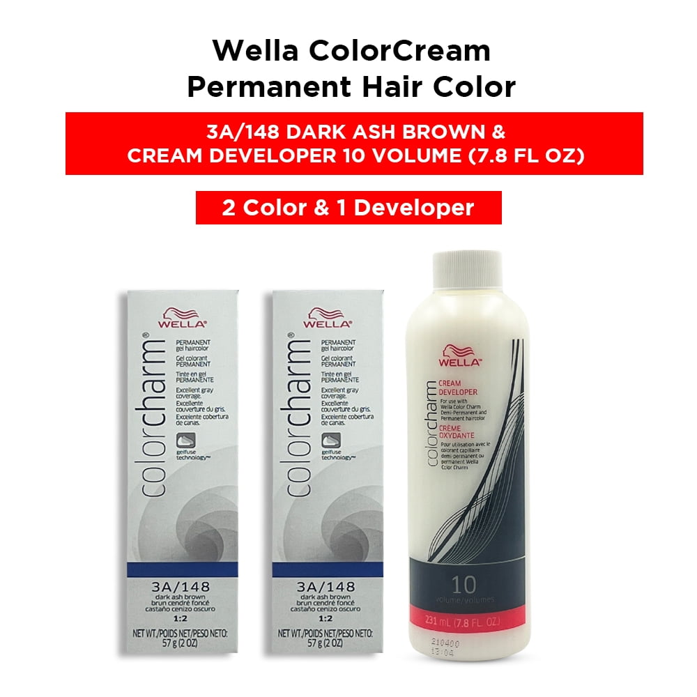Wella Color Cream Permanent Gel Hair Color - 2 oz ( 3A/148 Dark Ash ...