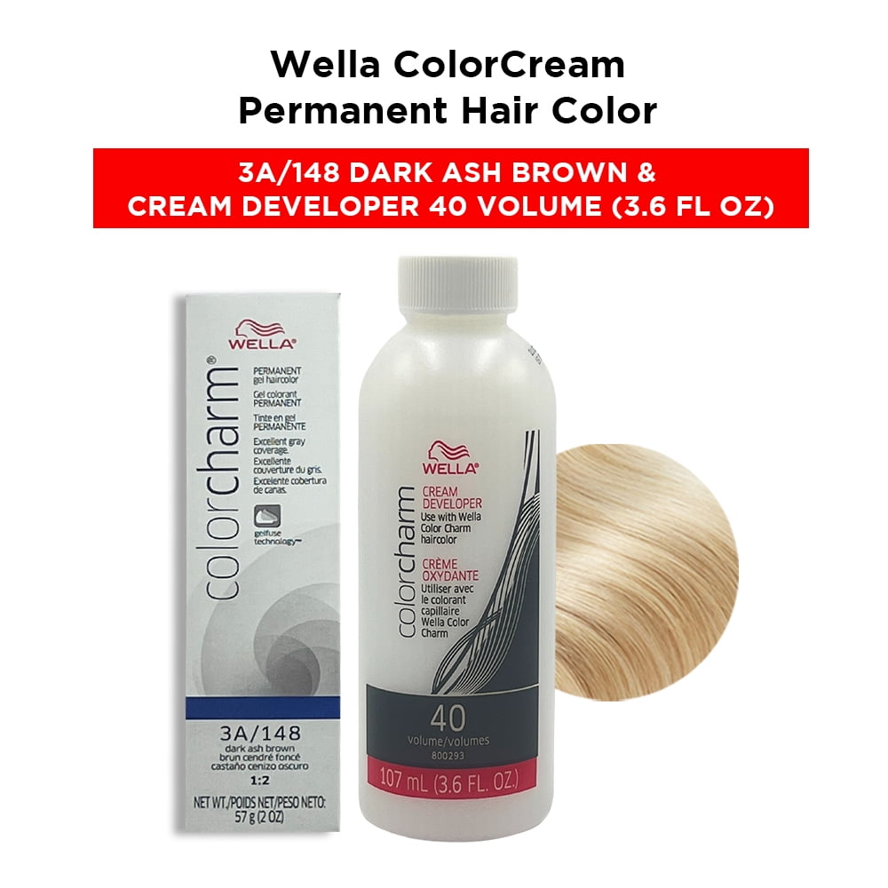 Wella Color Cream Permanent Gel Hair Color - 2 oz ( 3A/148 Dark Ash ...