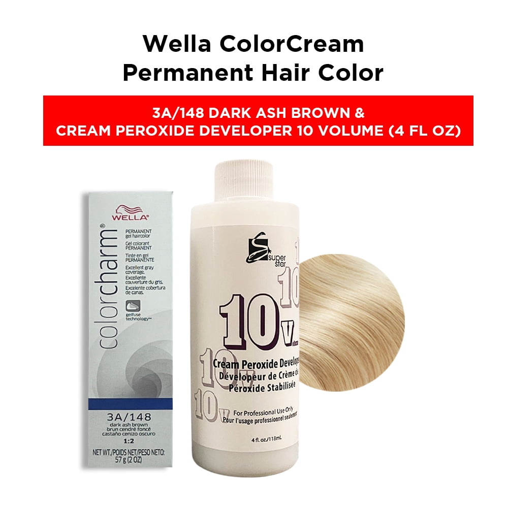 Wella Color Cream Permanent Gel Hair Color - 2 oz ( 3A/148 Dark Ash ...