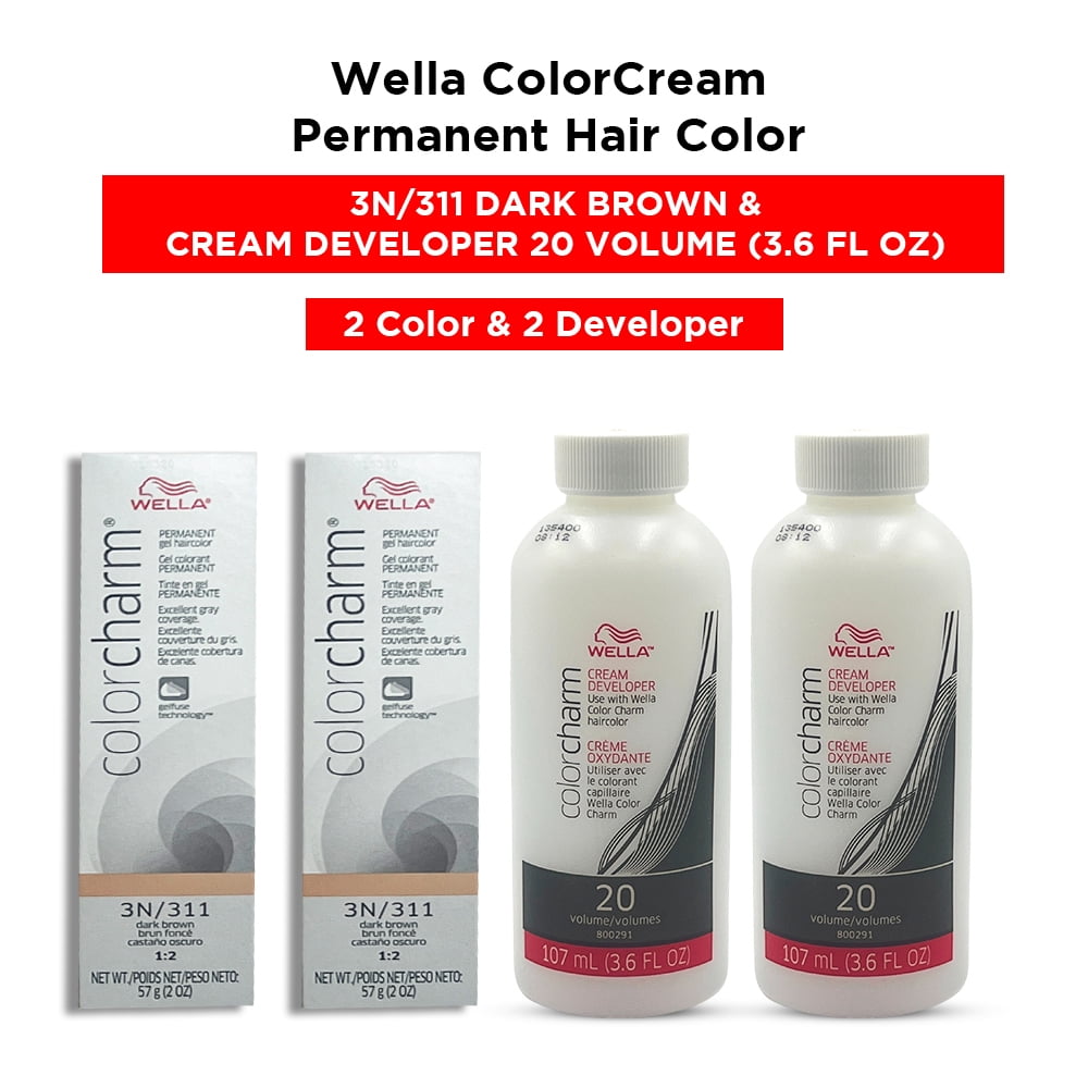 Wella Color Cream Permanent Gel Hair Color - 2 oz ( 3N/311 Dark Brown ...