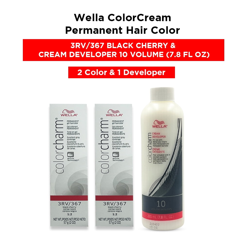 Wella Color Cream Permanent Gel Hair Color - 2 oz ( 3RV/367 Black ...