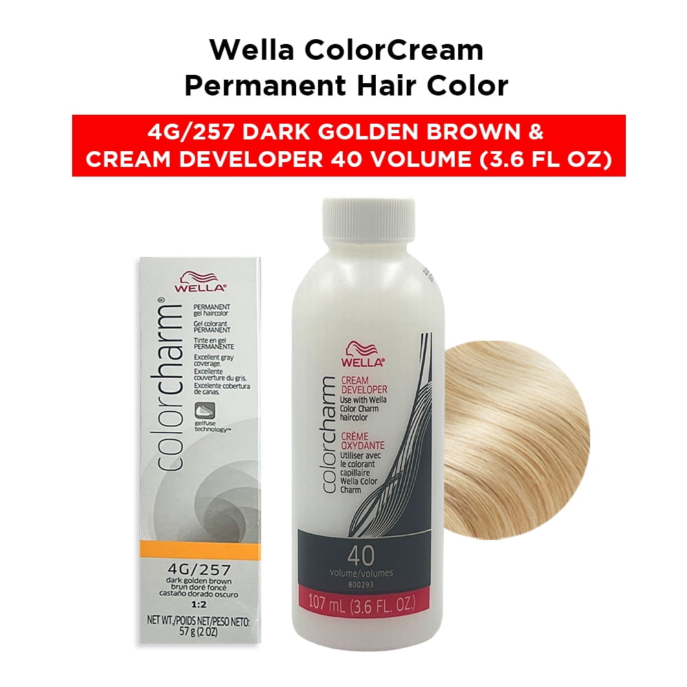Wella Color Cream Permanent Gel Hair Color - 2 oz ( 4G/257 Dark Golden ...