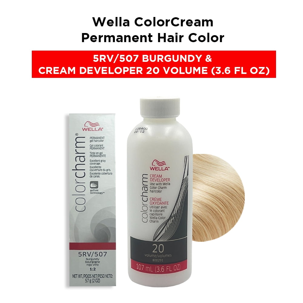 Wella Color Cream Permanent Gel Hair Color - 2 oz ( 5RV/507 Burgundy ...