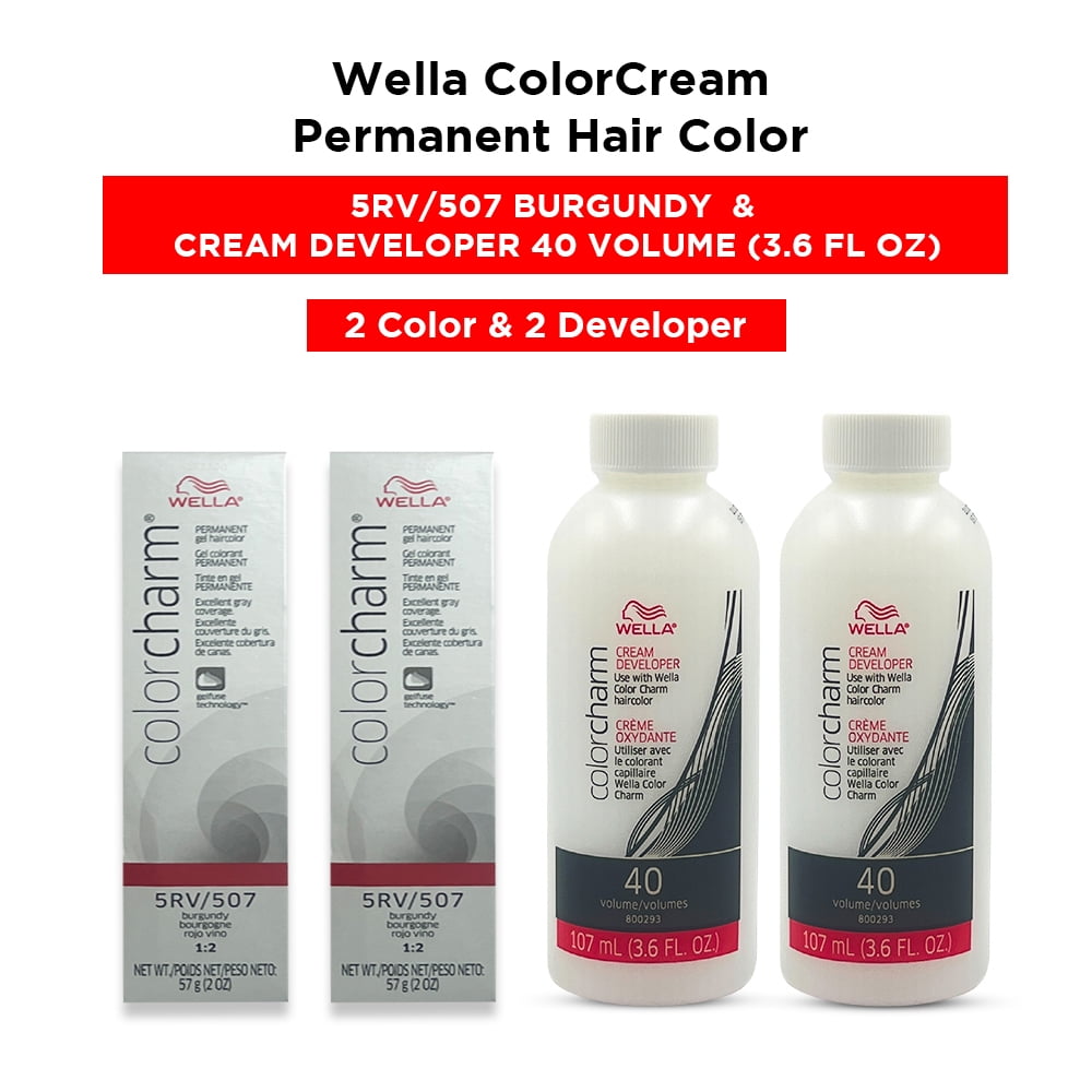 Wella Color Cream Permanent Gel Hair Color - 2 oz ( 5RV/507 Burgundy ...