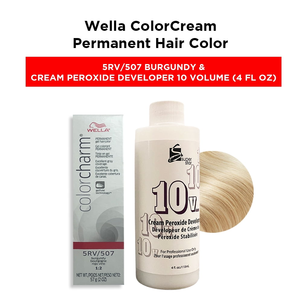 Wella Color Cream Permanent Gel Hair Color - 2 oz ( 5RV/507 Burgundy ...