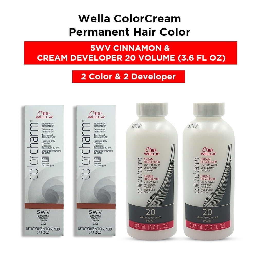 Wella Color Cream Permanent Gel Hair Color - 2 oz ( 5WV Cinnamon ) and ...