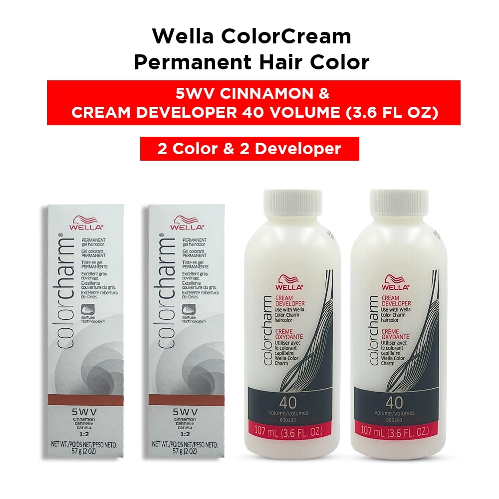 Wella Color Cream Permanent Gel Hair Color - 2 oz ( 5WV Cinnamon ) and ...