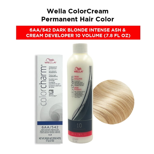 Wella Color Cream Permanent Gel Hair Color - 2 oz ( 6AA/542 Dark Blonde ...