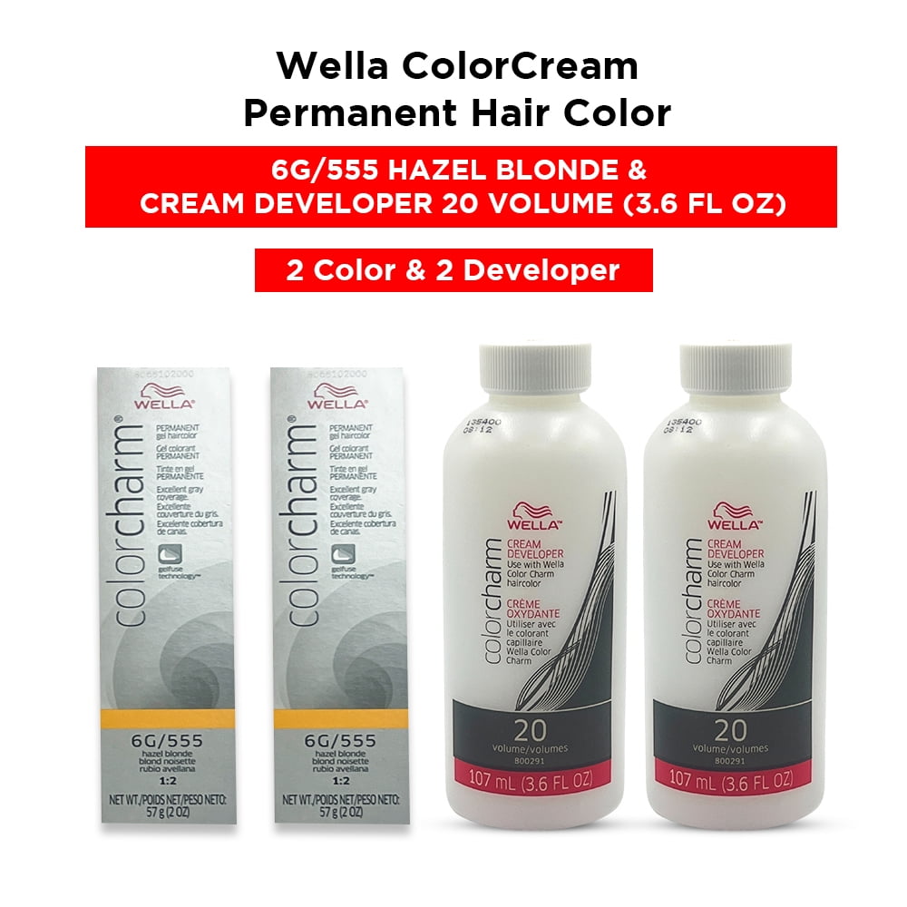 Wella Color Cream Permanent Gel Hair Color - 2 oz ( 6G/555 Hazel Blonde ...