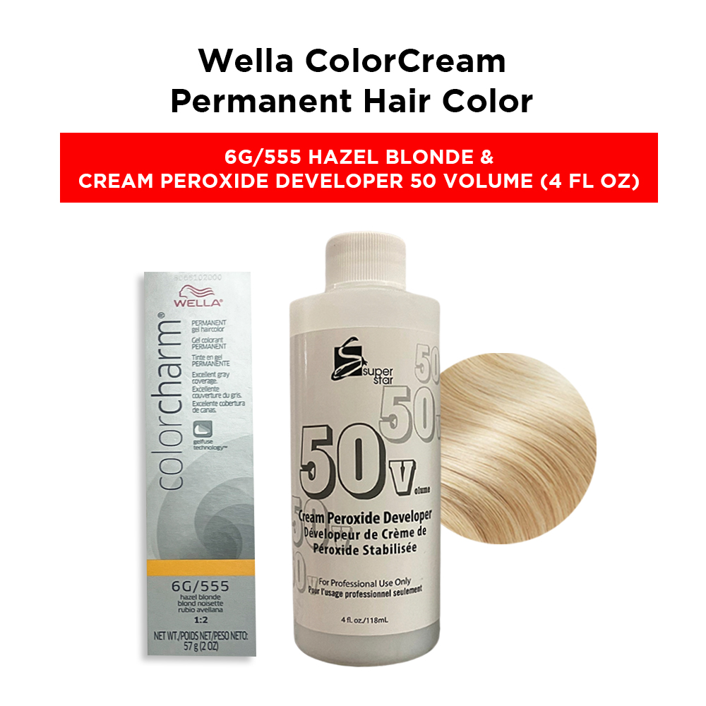 Wella Color Cream Permanent Gel Hair Color - 2 oz ( 6G/555 Hazel Blonde ...