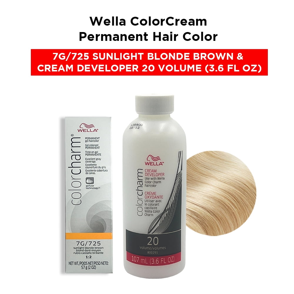 Wella Color Cream Permanent Gel Hair Color - 2 oz ( 7G/725 Sunlight ...