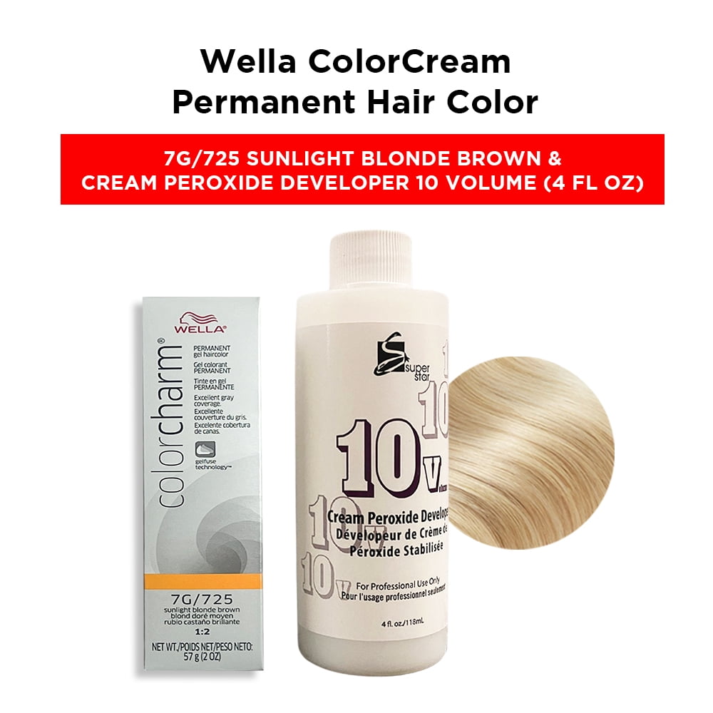 Wella Color Cream Permanent Gel Hair Color - 2 oz ( 7G/725 Sunlight ...