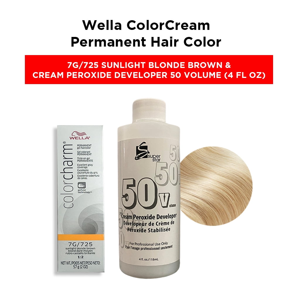 Wella Color Cream Permanent Gel Hair Color - 2 oz ( 7G/725 Sunlight ...