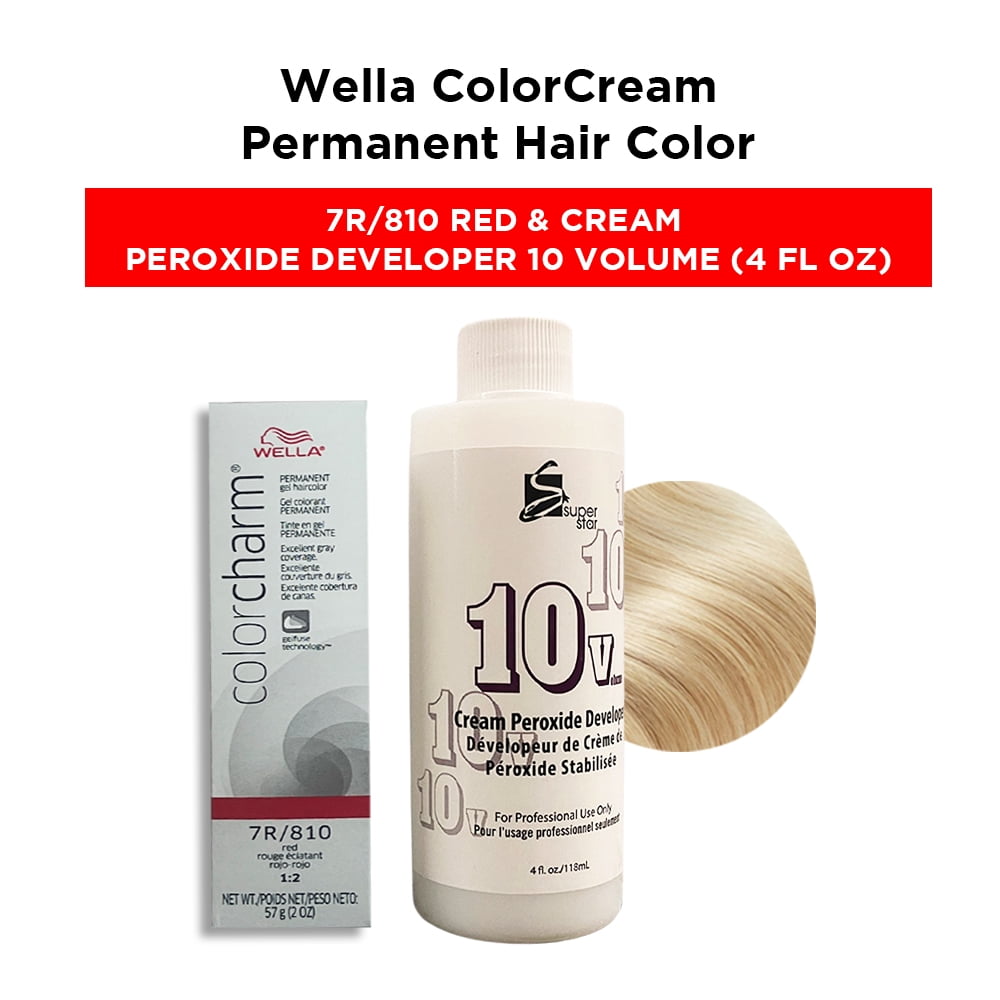 Wella Color Cream Permanent Gel Hair Color - 2 oz ( 7R/810 Red ) and ...