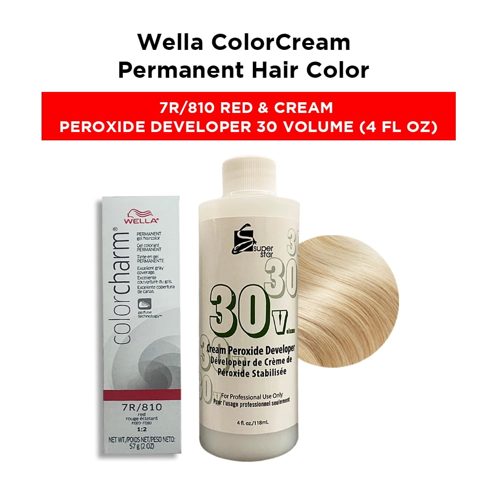 Wella Color Cream Permanent Gel Hair Color - 2 oz ( 7R/810 Red ) and ...