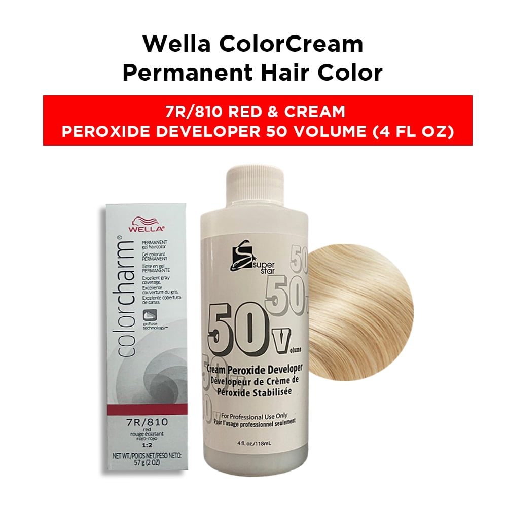 Wella Color Cream Permanent Gel Hair Color - 2 oz ( 7R/810 Red ) and ...