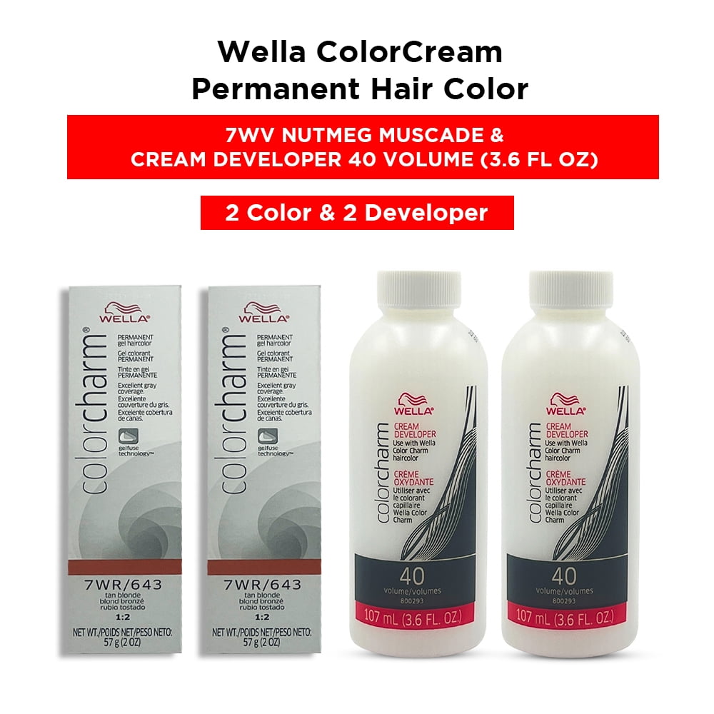 Wella Color Cream Permanent Gel Hair Color - 2 oz ( 7WR/643 Tan Blonde ...