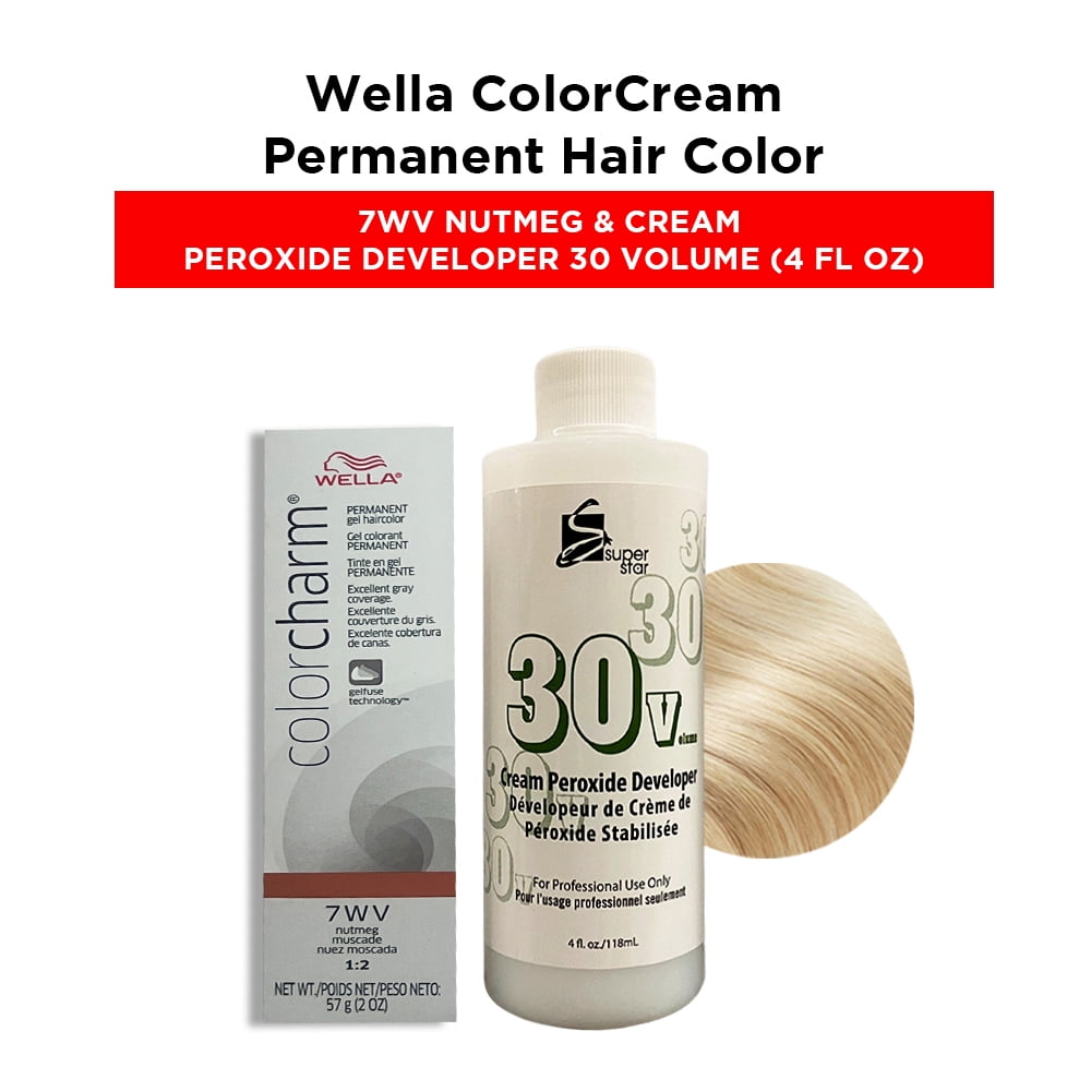 Wella Color Cream Permanent Gel Hair Color - 2 oz ( 7WV Nutmeg ) and ...