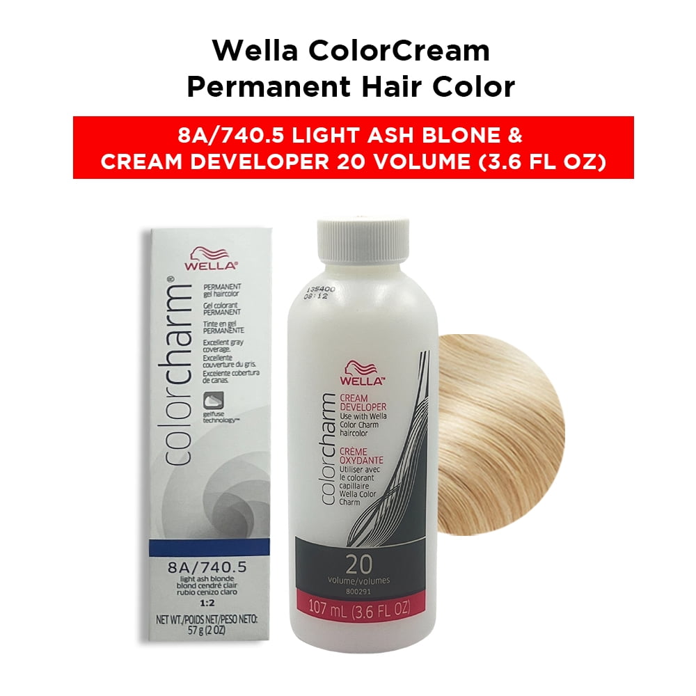 Wella Color Cream Permanent Gel Hair Color - 2 oz ( 8A/740.5 Light Ash ...