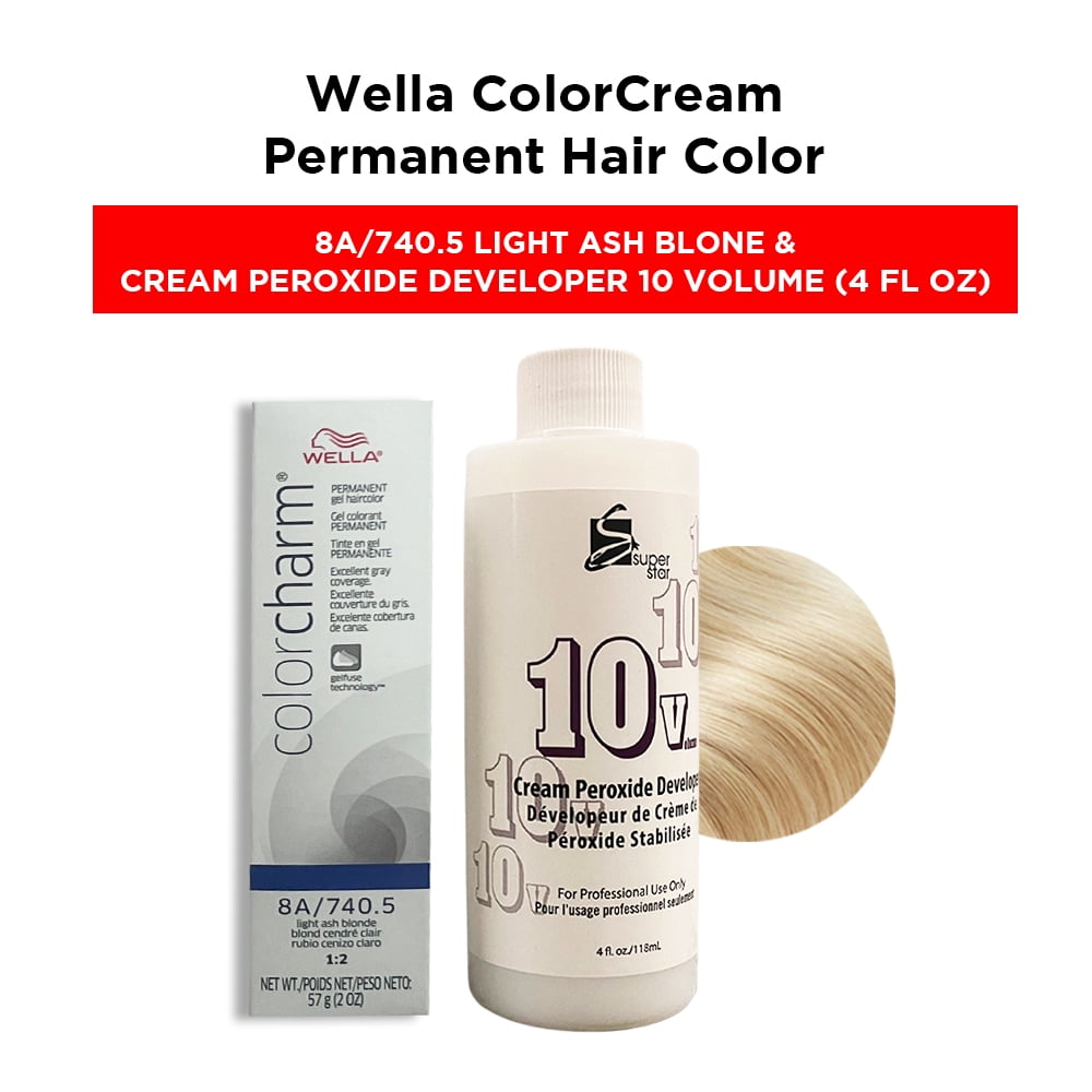 Wella Color Cream Permanent Gel Hair Color - 2 oz ( 8A/740.5 Light Ash ...