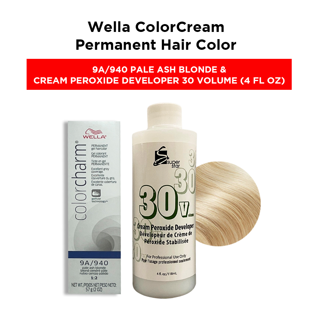 Wella Color Cream Permanent Gel Hair Color - 2 oz ( 9A/940 Pale Ash ...