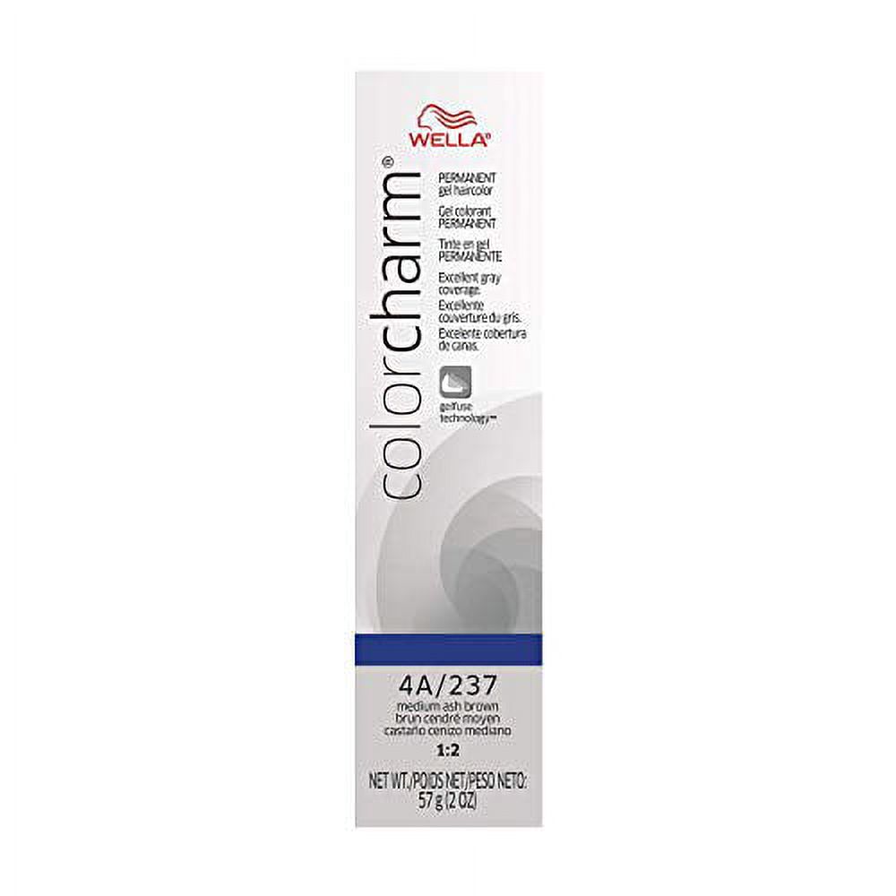 Wella ColorCharm Permanent Gel, Hair Color for Gray Coverage, 4A Medium ...