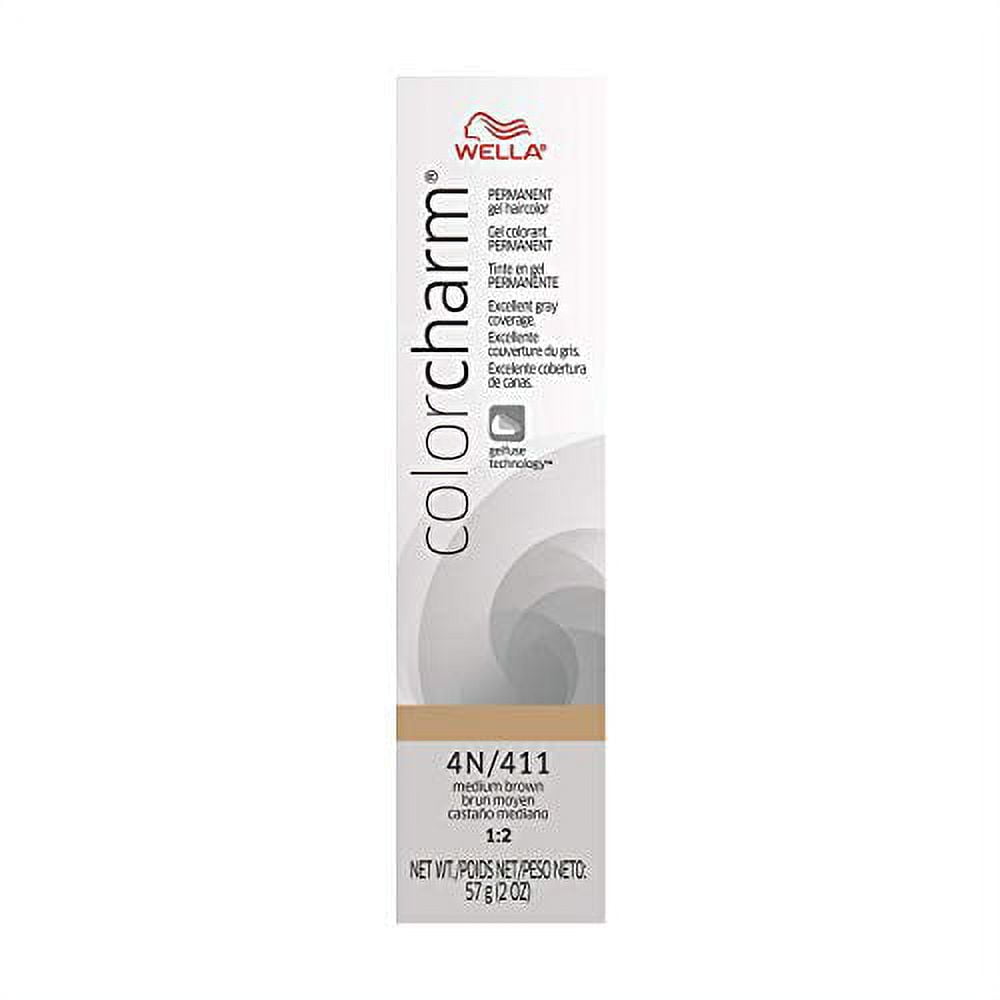 Wella ColorCharm Permanent Gel, Hair Color for Gray Coverage, 4N Medium ...