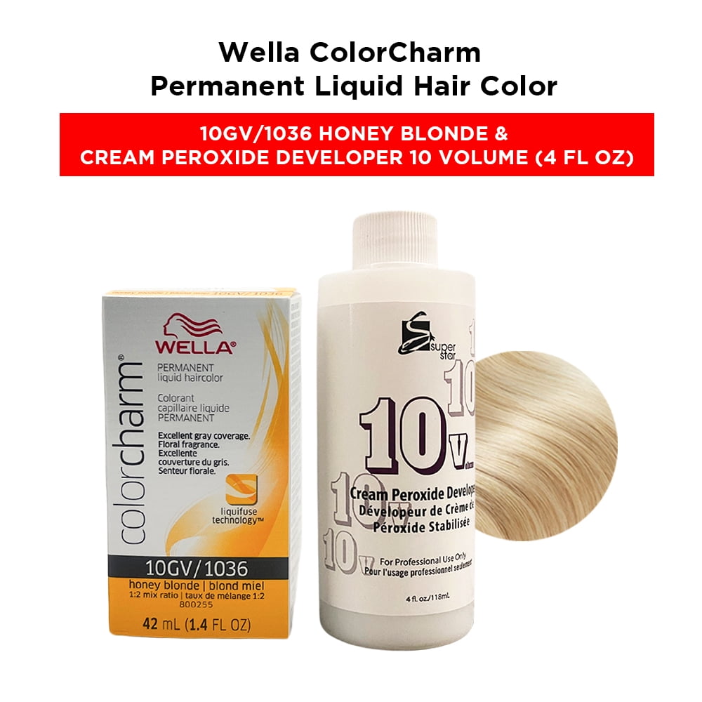 Wella ColorCharm Permanent Liquid Hair Color Toner - 1.4 oz ( 10GV/1036 ...