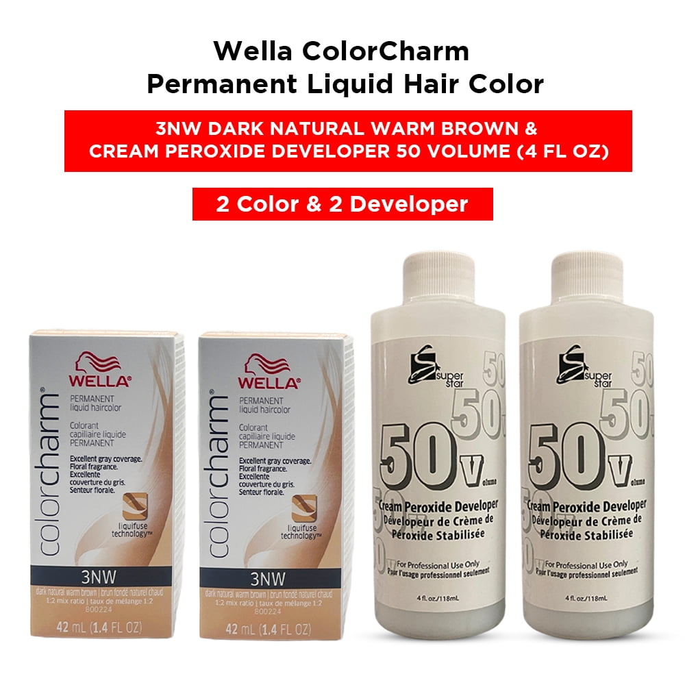 Wella ColorCharm Permanent Liquid Hair Color Toner - 1.4 oz ( 3NW Dark ...