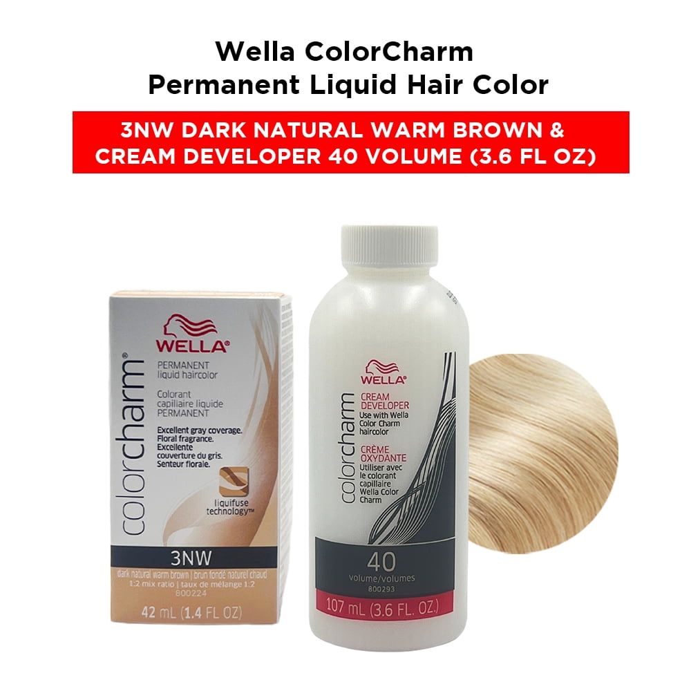 Wella ColorCharm Permanent Liquid Hair Color Toner - 1.4 oz ( 3NW Dark ...