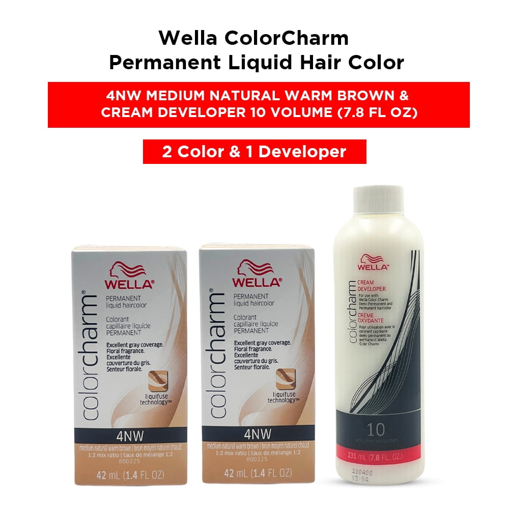Wella ColorCharm Permanent Liquid Hair Color Toner - 1.4 oz ( 4NW ...