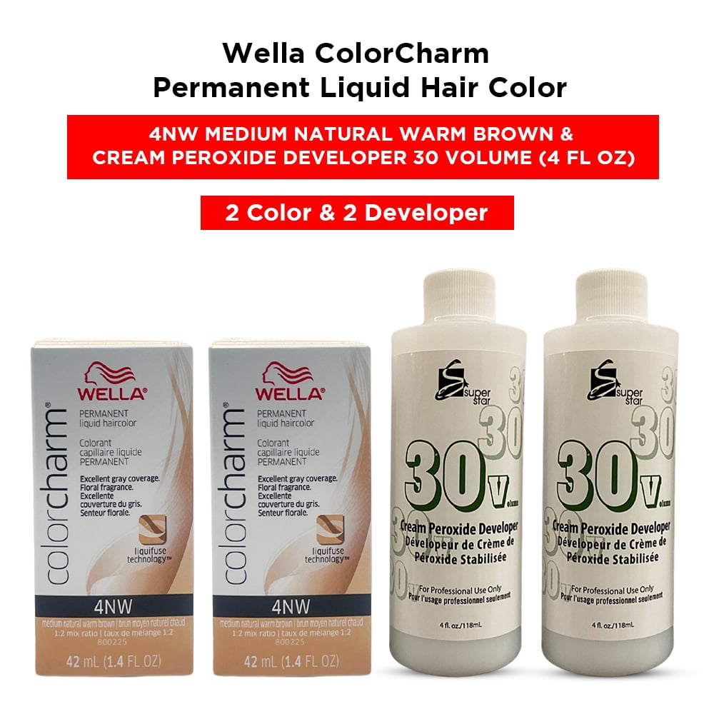 Wella ColorCharm Permanent Liquid Hair Color Toner - 1.4 oz ( 4NW ...