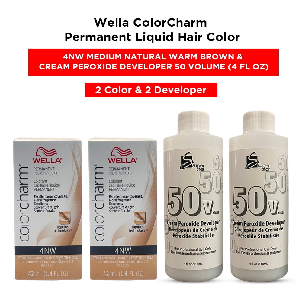 Wella ColorCharm Permanent Liquid Hair Color Toner - 1.4 oz ( 4NW ...