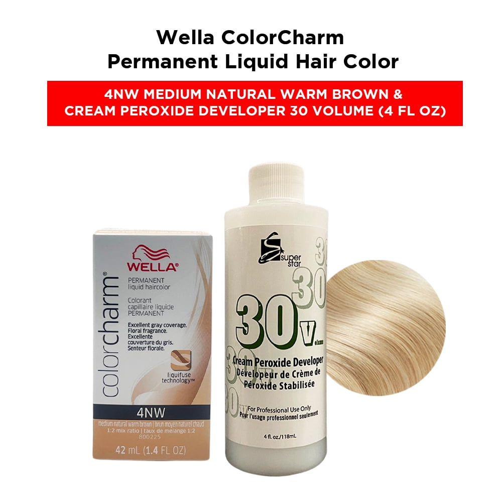 Wella ColorCharm Permanent Liquid Hair Color Toner - 1.4 oz ( 4NW ...