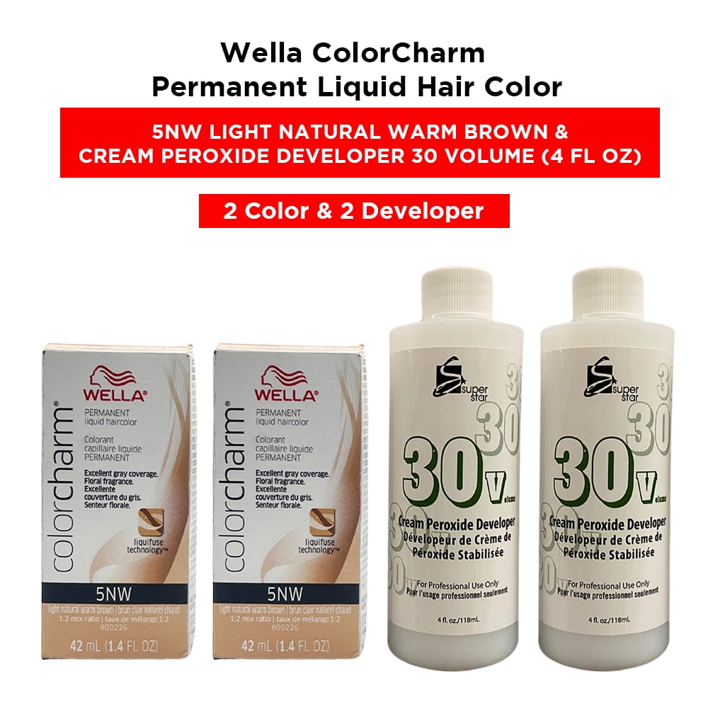 Wella ColorCharm Permanent Liquid Hair Color Toner - 1.4 oz ( 5NW Light ...