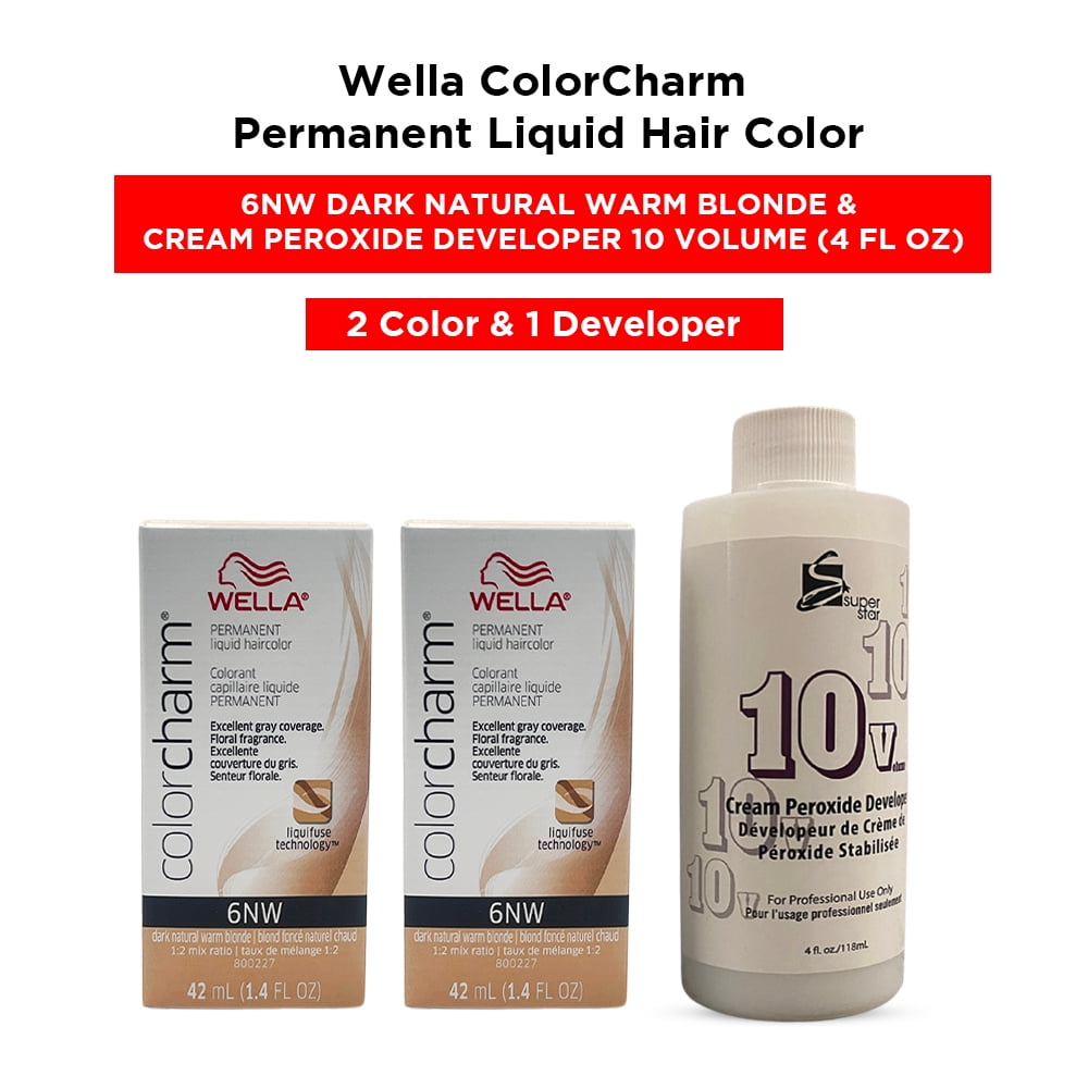 Wella ColorCharm Permanent Liquid Hair Color Toner - 1.4 oz ( 6NW Dark ...